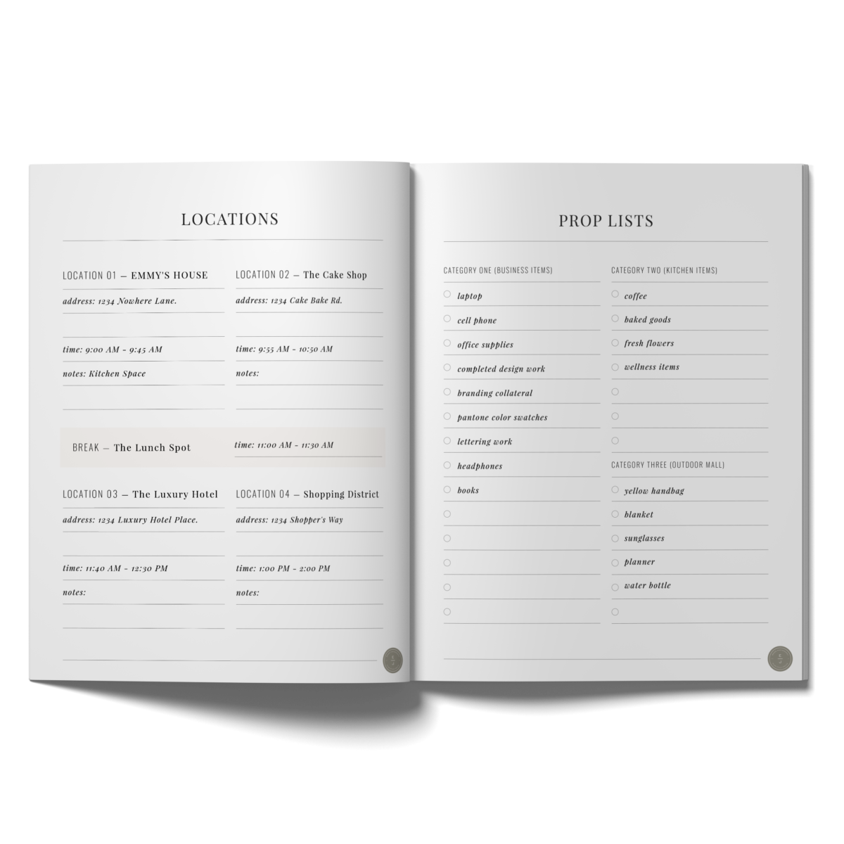 The Brand Photoshoot Planning Template - Erica + Jon Photography