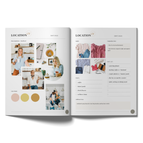 The Brand Photoshoot Planning Template - Erica + Jon Photography