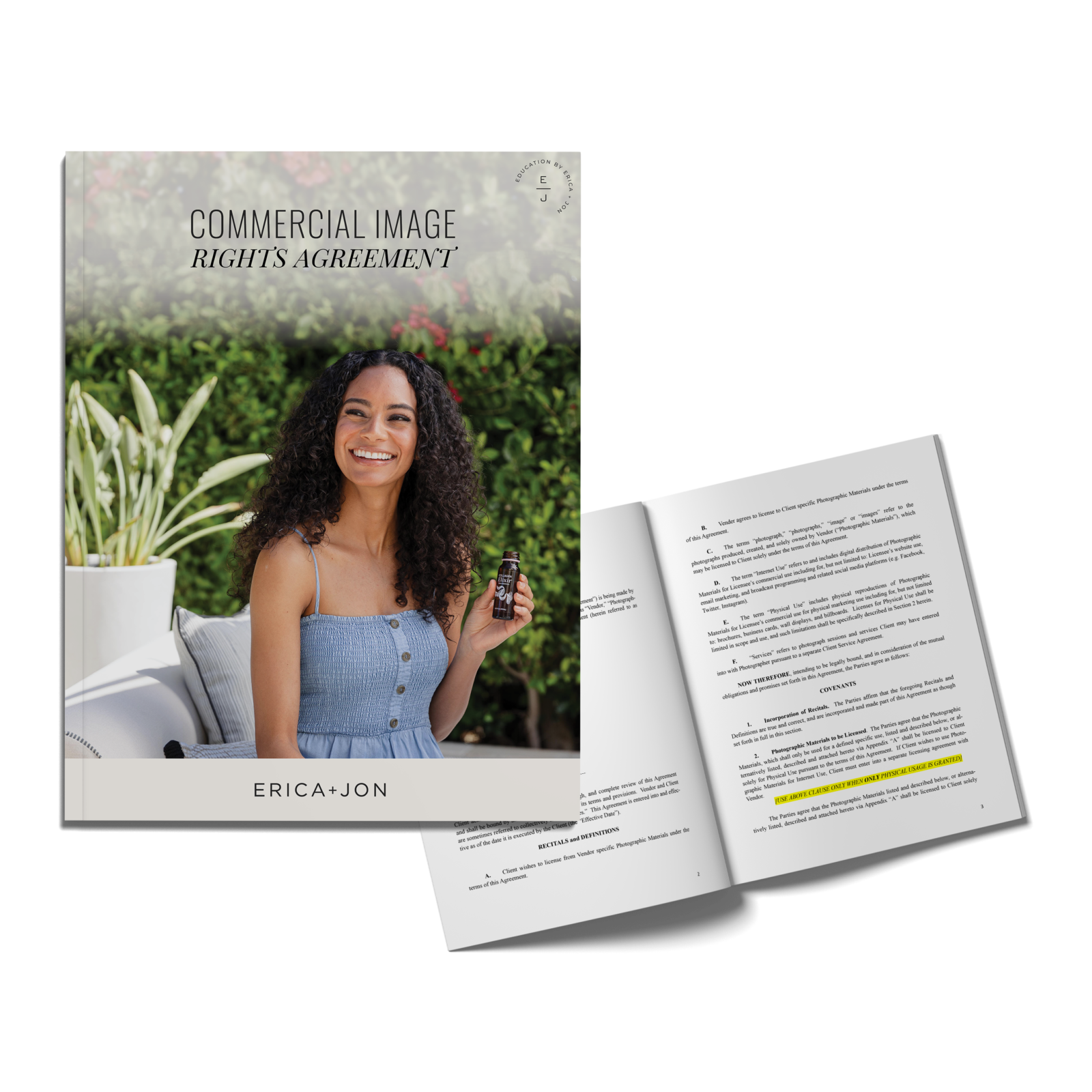 Commercial Image Rights Agreement Erica Jon Photography
