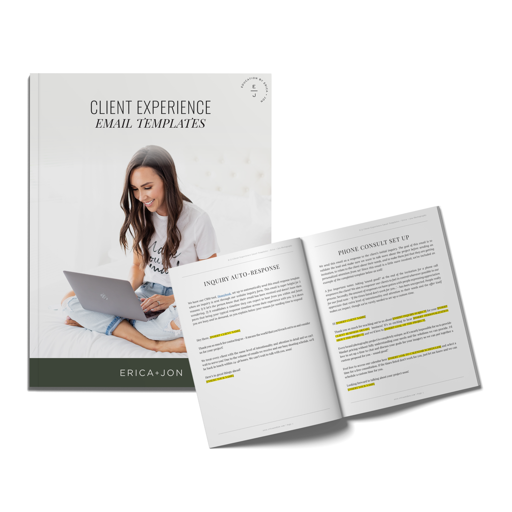 E J Client Email Templates Erica Jon Photography
